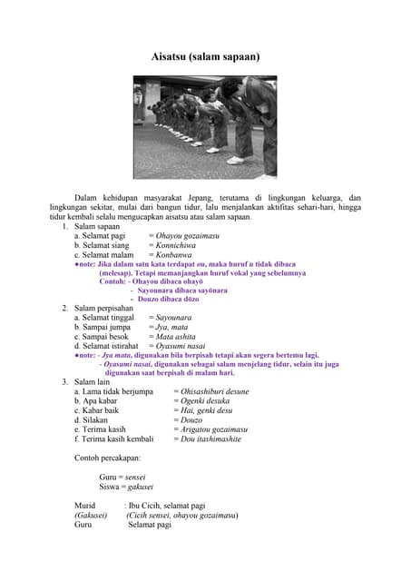 [XII] Bahasa Jepang - あいさつ | PPTX