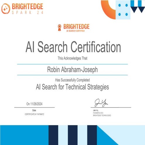 AI Search Certification for Technical Strategies | PDF