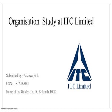 AISHWARYA ITC Organisation Study at ITC Limited | PPTX