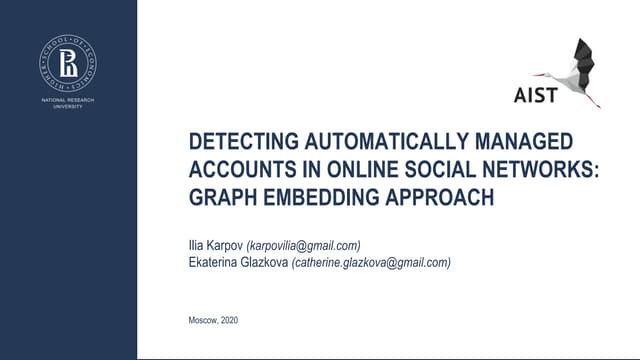 Detecting Automatically Managed Accounts In Online Social Networks Graph Embedding Approach Ppt