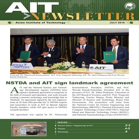 AIT Newsletter August 2016 | PDF