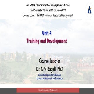mm bagali / HRM course / 2nd semester... Training and Development / module.... 4 / 2019 | PPT