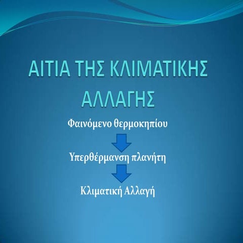 ΑΙΤΙΑ ΚΛΙΜΑΤΙΚΗΣ ΑΛΛΑΓΗΣ | PPTX