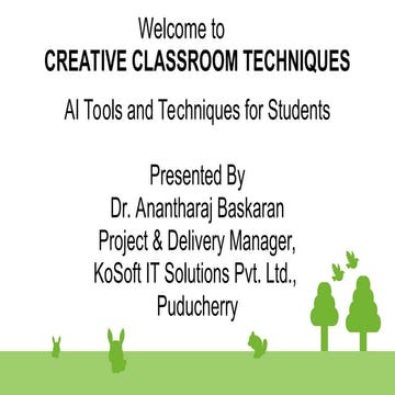 AI Tools and Techniques - various ai tools and thier usages | PPT