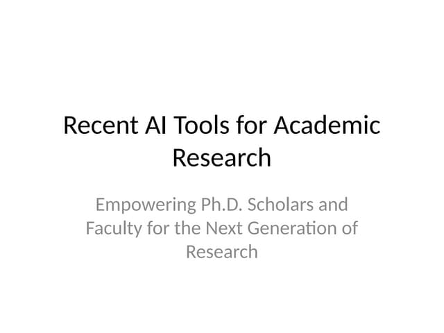 AI Tools for Research | PPTX