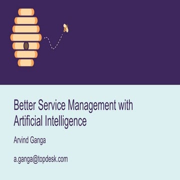 Better Service Management with Artificial Intelligence | PPT