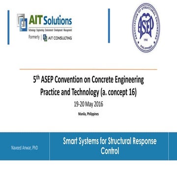 Smart Systems for Structural Response Control by Dr. Naveed Anwar | PPT