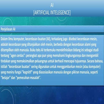 Ai [Artificial Intelegence] | PPT