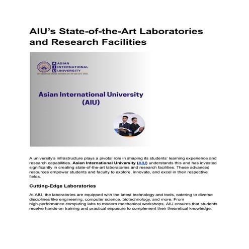 AIU’s State-of-the-Art Laboratories and Research Facilities.pdf
