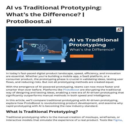 AI vs Traditional Prototyping: What’s the Difference? | ProtoBoost.ai