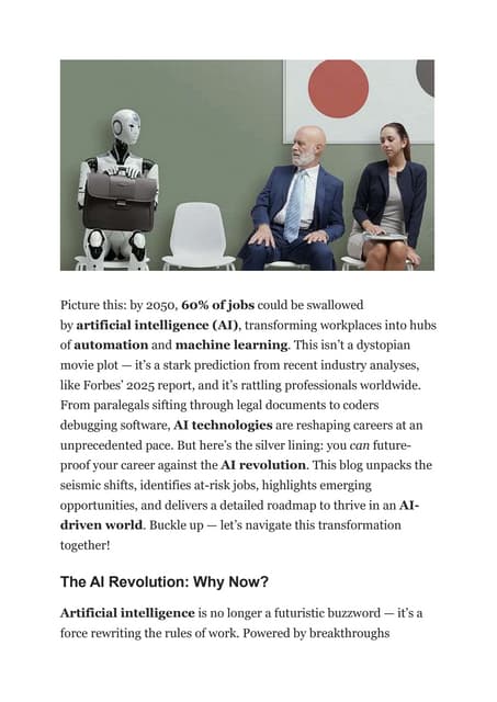 ARTIFICIAL INTELLIGENCE AND THE FUTURE OF JOBS. | PDF