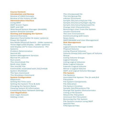 Aix Administration Docx