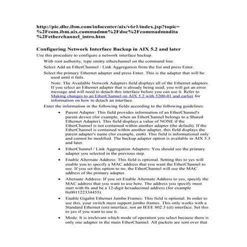 Aix ether channel | RTF