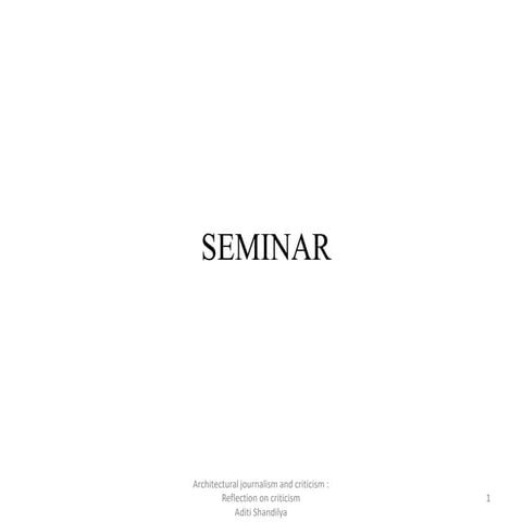 Architectural Journalism, Research Writing, and Paper Review in ...