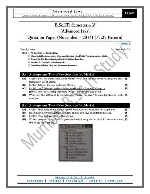 [Question Paper] ASP.NET With C# (75:25 Pattern) [November / 2015] | PDF