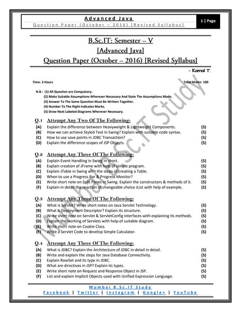 Network Security (75:25 Pattern) [QP / April - 2017] | PDF