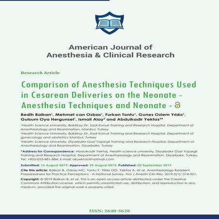 American Journal of Anesthesia & Clinical Research | PDF