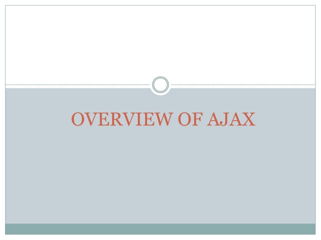 Overview Of Ajax Ppt