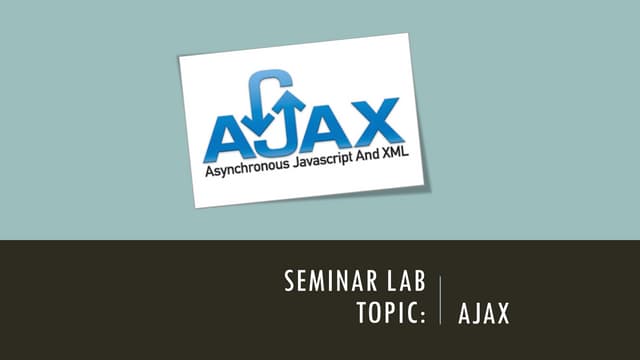 Ajax And Reverse Ajax Presenation Ppt