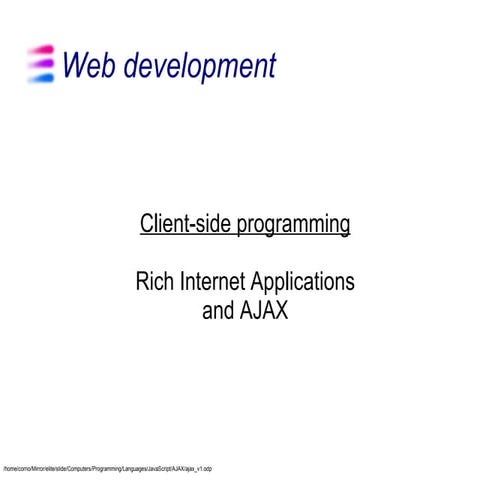 Introduction To Ajax Programming Pdf