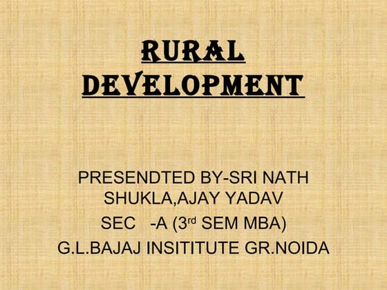 Rural Development Meaning, definition and concepts | PPT