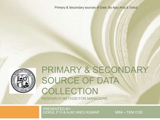 Primary & secondary data | PDF