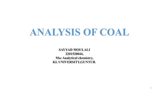 Proximate & ultimate analysis of coal | PPTX | Chemistry | Science