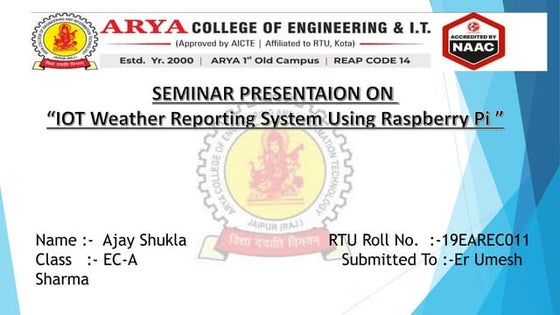 Weather Station Using IoT | PPT