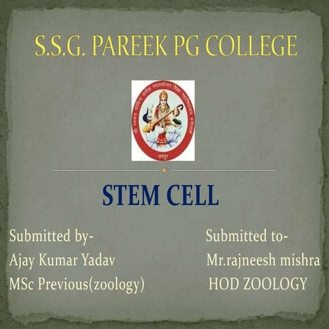 AJAY YADAV ppt of stem cell.pptx | Biological Sciences | Science