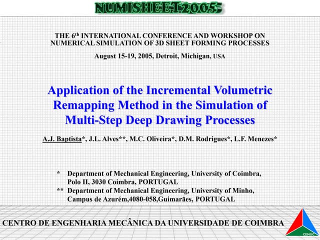 Ivr Incremental Volumetric Remapping Method Numisheet 2005 Ppt
