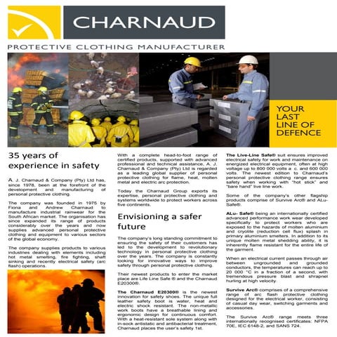 Aj Charnaud & Co (pty) ltd Personal Protective Clothing | PDF