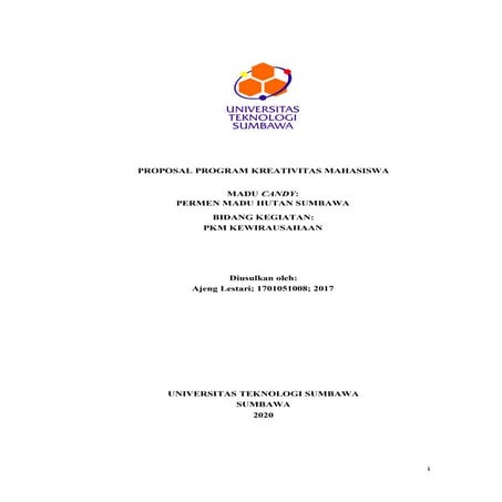 Contoh Tugas Bisnis Plan / Proposal PKM | PDF