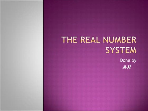 Ppt on real numbers | PPTX
