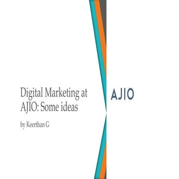 AJIO Reliance Ecommerce Digital Strategy- Keerthan G | PDF