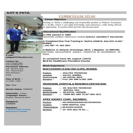 Ajit g patil bio data | DOCX