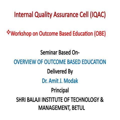 Outcome based education framework workflow | PPTX