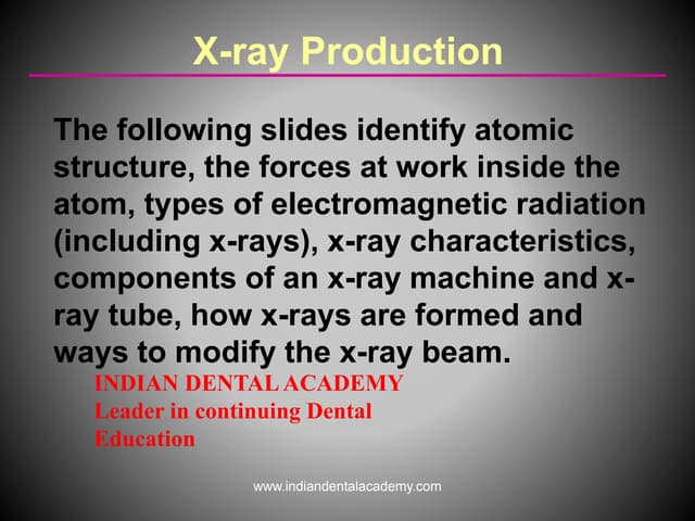 Production of x rays | PPTX | Chemistry | Science
