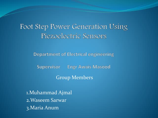 FOOT STEP POWER GENERATION | PPTX