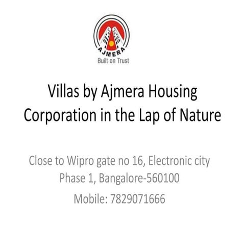 Ajmera villows | PPTX | Houses | Real Estate