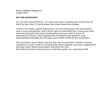 A job interview note | DOC