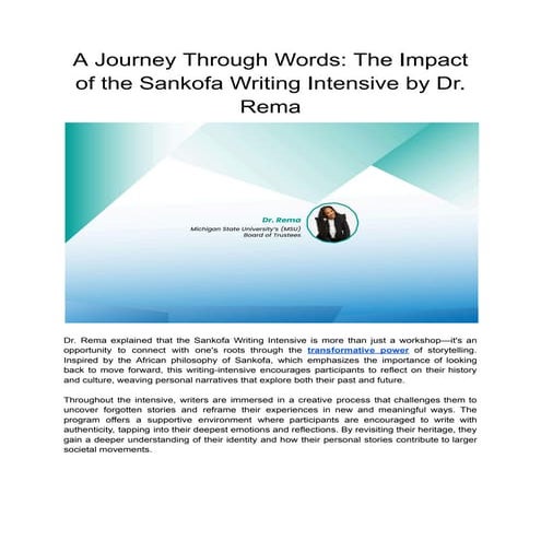 A Journey Through Words_ The Impact of the Sankofa Writing Intensive by Dr.pdf