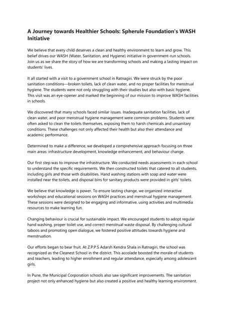 GLIMPSE OF WASH IN SCHOOL PROJECT PROPOSAL.pptx