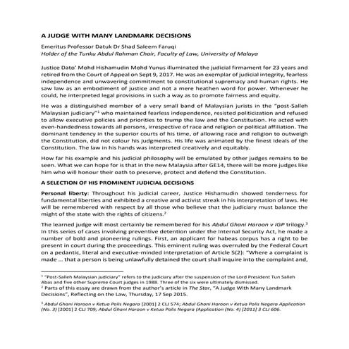 A Judge With Many Landmark Decisions | PDF | Legal Services Industry ...