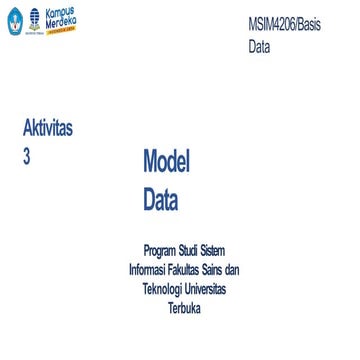 Modul Basis Data yang membahas model data | PDF