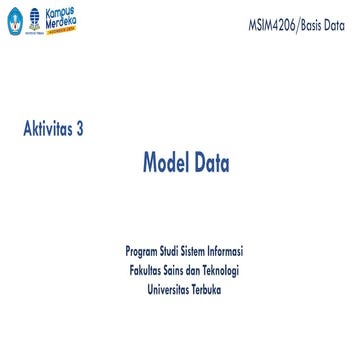 Modul Basis Data yang membahas model data | PDF