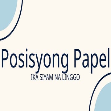 Posisyong Papel.Filipino sa Piling Larang pptx | PPTX