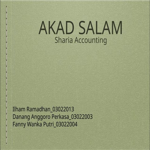 Presentasi akad salam sharia accounting. | PPTX