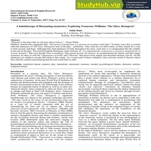 A Kaleidoscope Of Fluctuating Memories Exploring Tennessee Williams The ...