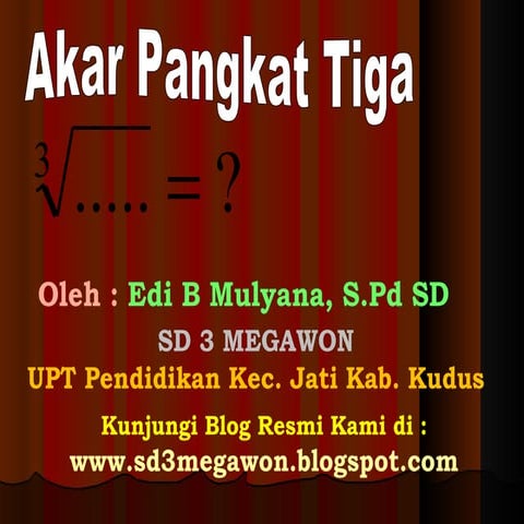 Akar pangkat 3 sd 3 megawon | PPS