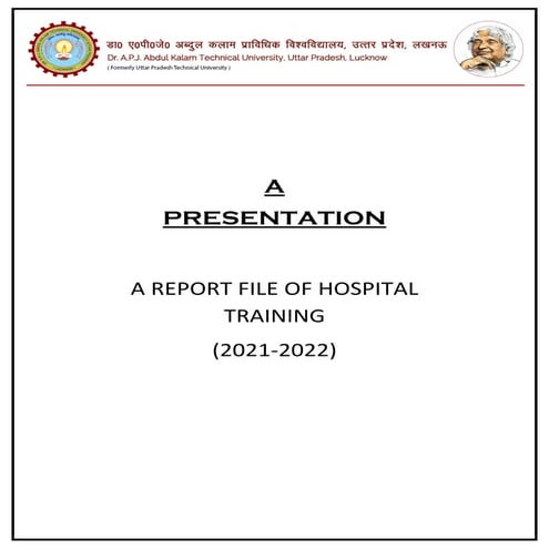 Hospital Training Report-I | PDF